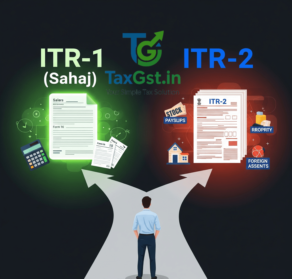 Which ITR Form To Use For Salaried Employee: ITR-1 Vs ITR-2 - TaxGst.in