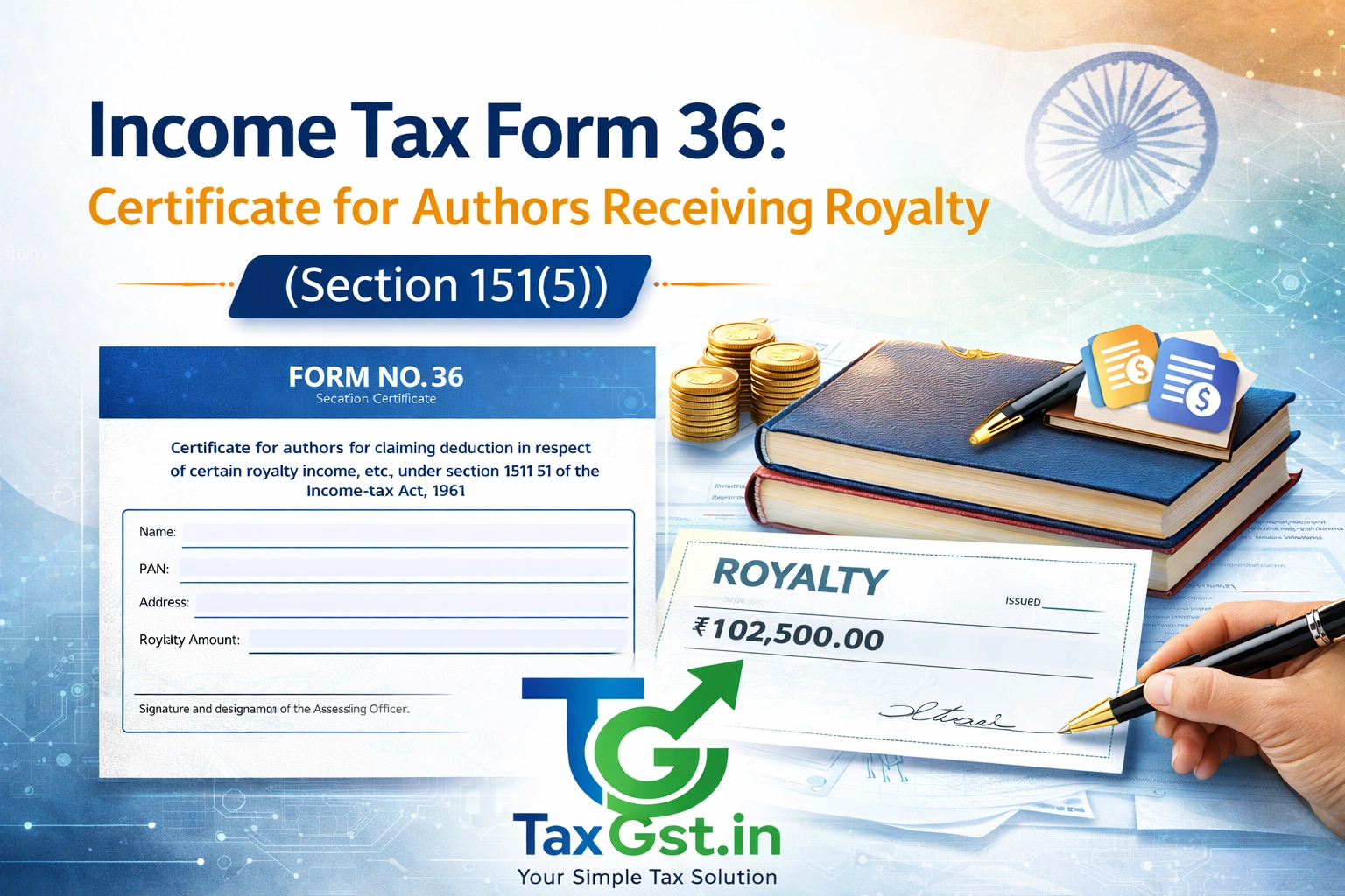 Income Tax Form 36: Certificate For Authors Receiving Royalty (Section ...